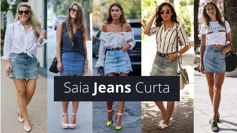 Looks com Saia Jeans Curta: Muitas Opções para você se Vestir!